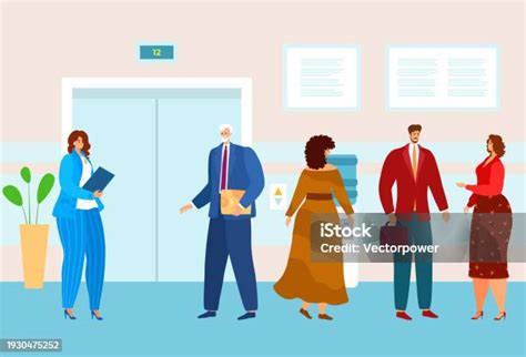 사무실 대기 엘리베이터 종료 근무일 노인 사업가 디자인 만화 스타일 벡터 일러스트 레이 션에서 사업가 개념에 대한 스톡 벡터