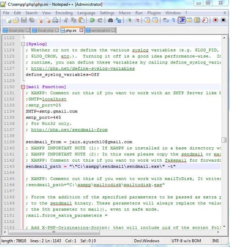 Email Using Php Mail Function On Xampp Stack Overflow