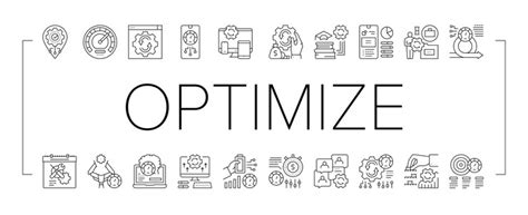 Premium Vector Optimize Operations Collection Icons Set Vector