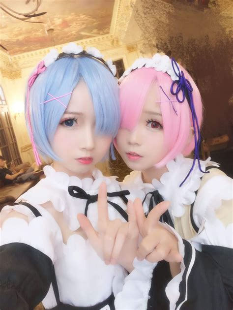 Rem Ram Cosplay Re Zero Kara Hajimeru Isekai Seikatsu Anime Cosplay