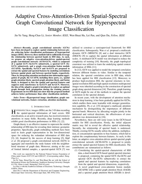 Adaptive Cross Attention Driven Spatial Spectral Graph Convolutional Network For Hyperspectral