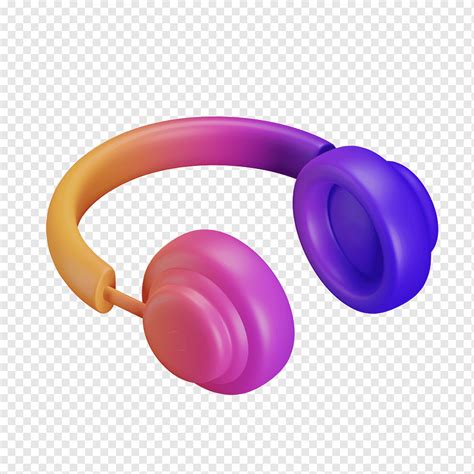 헤드폰 색상 그라데이션 3d 아이콘 Png Pngwing
