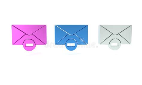 Colorful Delete Envelope Icon Isolated On White Background Delete Or Error Letter Cross On