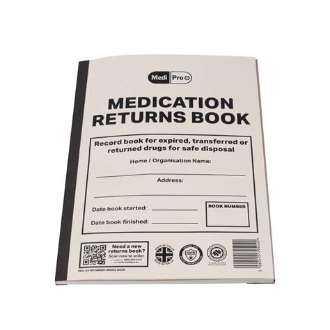 Medication Returns Book Medisave Uk
