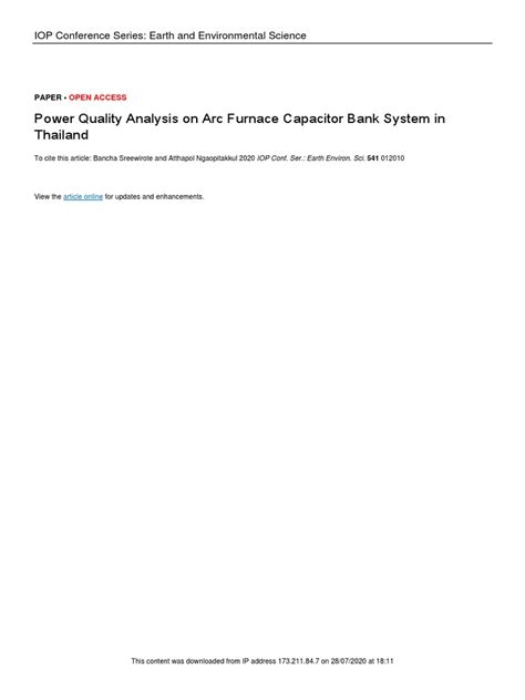 Power Quality Analysis On Arc Furnace Capacitor Ba 1379 Pdf