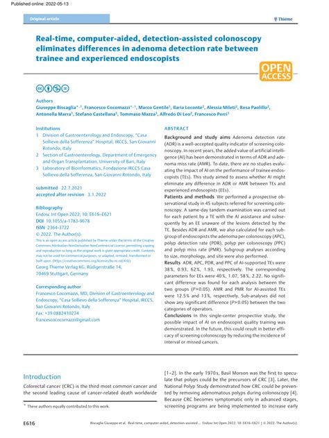 Pdf Real Time Computer Aided Detection Assisted Colonoscopy Eliminates Differences In