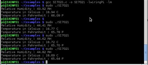 Raspberry Pi And Si7021 Temperature Sensor Example In C