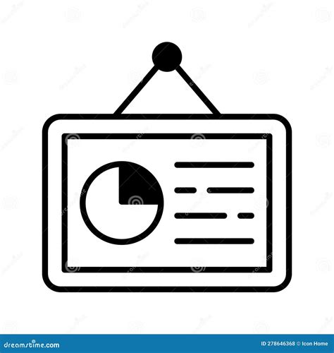 Pie Chart On Board Showing Concept Icon Of Presentation Board Easy To