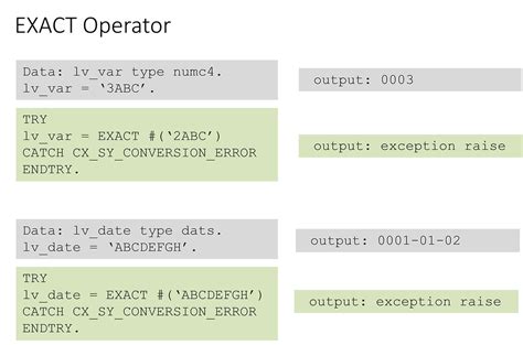 Abap Tricks 22 100 😀 Exact Operator