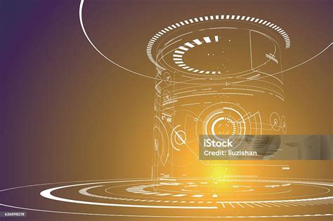 미래지향적인 3차원 인터페이스 추상적인 그래픽 디자인 원기둥에 대한 스톡 벡터 아트 및 기타 이미지 원기둥 헤드업