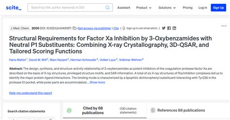 Structural Requirements For Factor Xa Inhibition By 3 Oxybenzamides