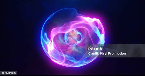 빛나는 밝은 입자가 있는 파란색 보라색 에너지 구체 전자가 있는 원자 전기 마법의 장 과학 미래 하이테크 추상 배경 0명에 대한 스톡 사진 및 기타 이미지 Istock