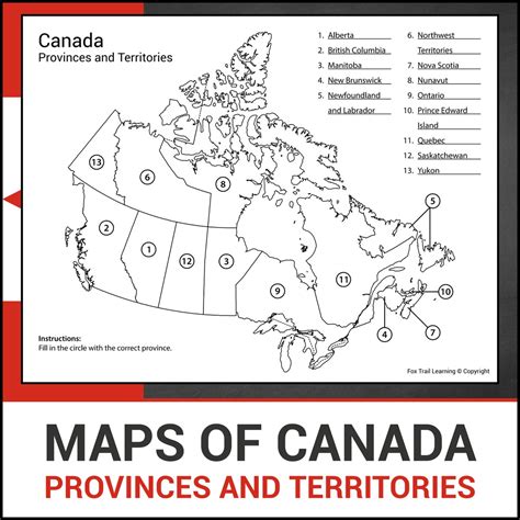 Printable Maps Of Canada Learn Provinces And Territories Label And