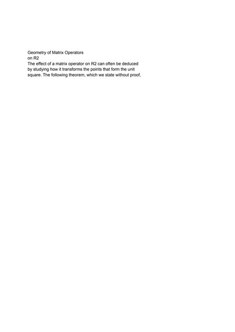 Solution Geometry Of Matrix Operators On R2 Linear Algebra Kerala