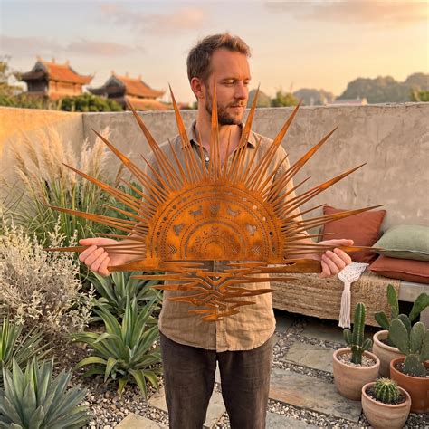 Rustic Sun Metal Wall Art Southwestern Sunset Decor Aztec Sun Metal