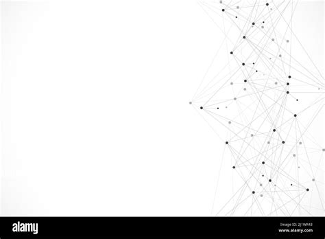 Abstract plexus background with connected lines and dots. Wave flow. Plexus geometric effect Big ...