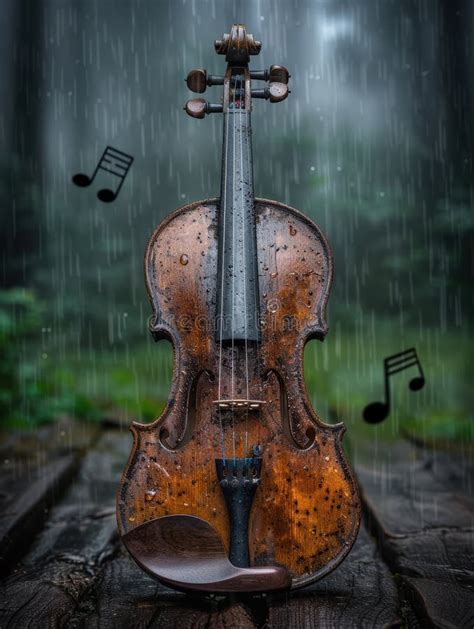 Vintage Violin In The Rain Stock Illustration Illustration Of Atmospheric 323806845