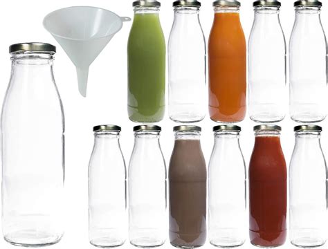 Viva Haushaltswaren Lot De 12 Bouteilles En Verre à Goulot Large