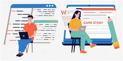 Gambar Orang Pengkodean Pemrograman Pengembangan Game Naskah