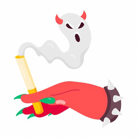 Evil Smoking Cigarette Tobacco Smoke Devil Icon Download On