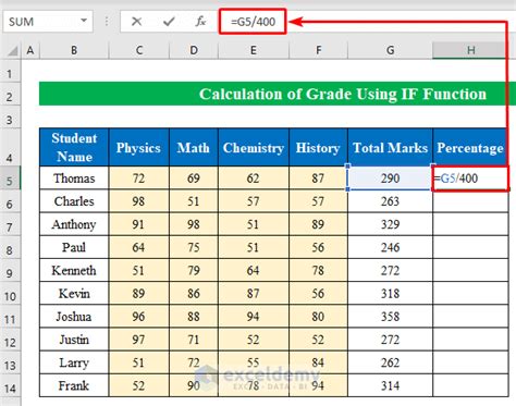 Calculate Grade Using IF Function In Excel With Easy Steps