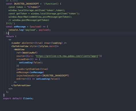 Reactjs How To Pass The Jwt Token From ReactNative To Webview Stack Overflow