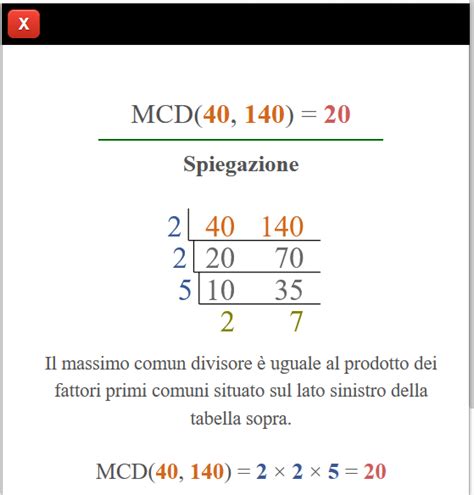 Massimo Comune Divisore Online Calcolatore Mcd Online