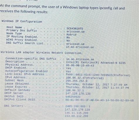 Solved At The Command Prompt The User Of A Windows Laptop Chegg Com