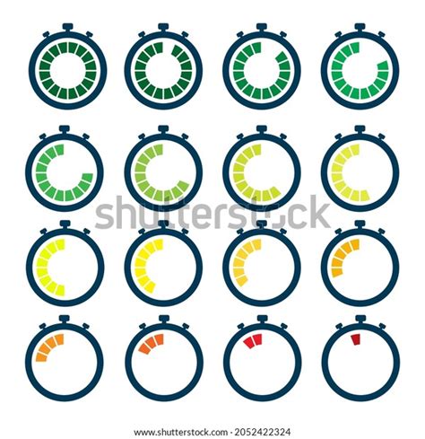 Countdown Timer Icon Set Time Sequence Stock Vector Royalty Free