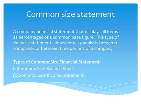 presentation on common size statement pptx stocks and bonds