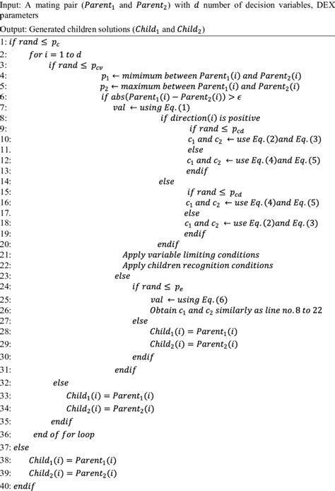 The Pseudo Code Of The DEX Operator Download Scientific Diagram