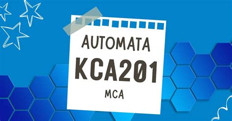 Theory Of Automata And Formal Languages Kca201 Handwritten Notes