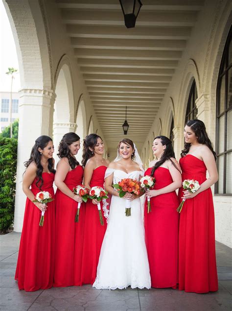 Red Bridesmaid Dresses With Sleeves
