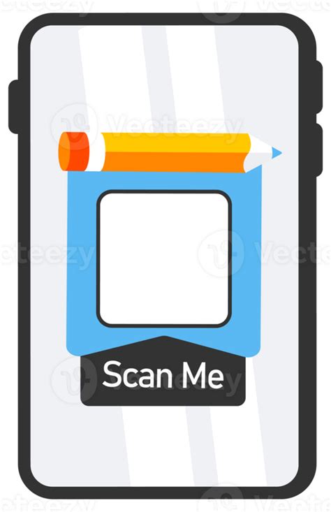 Set Of QR Code Stickers Flanked By Pencils With Scan Me Text Designed For Interactive