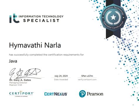 Hymavathi Narla On Linkedin Certified Java Itspecialist Certiport