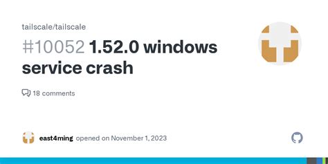 1520 Windows Service Crash · Issue 10052 · Tailscaletailscale · Github