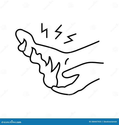 Excessive Hunger Disease Symptom Line Icon Vector Illustration Stock Illustration Illustration