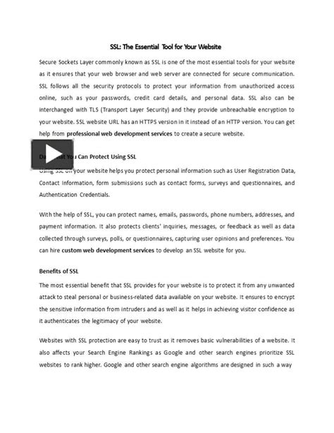 Ppt Ssl The Essential Tool For Your Website Powerpoint Presentation Free To Download Id
