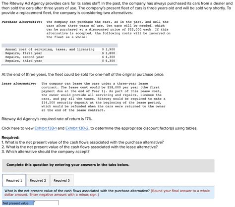 solved exercise 13 7 net present value analysis of two