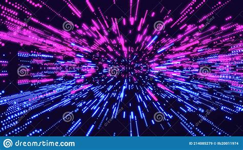 Digital Technology Background Directed Stream Of Luminous Particles Big Data Visualization 3d