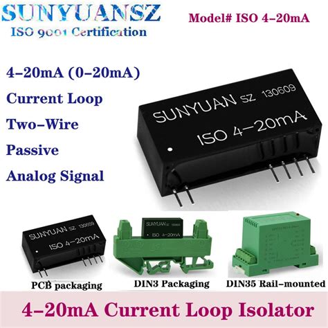 PCB Mounted Wire MA Passive Current Loop Analog Signal Isolator Converter Module IC