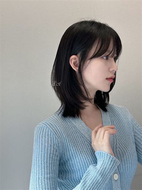 중단발 레이어드펌 2024 둥근 얼굴형 헤어스타일 헤어스타일 미디엄 헤어컷