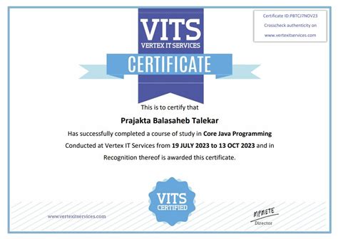 prajakta talekar on linkedin java programming certification