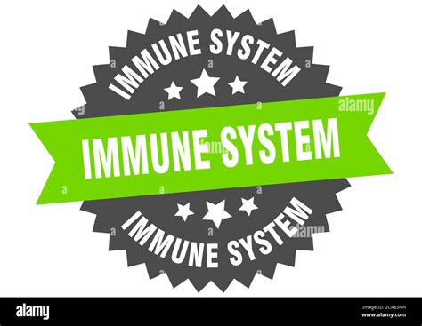 Immune System Round Isolated Ribbon Label Immune System Sign Stock