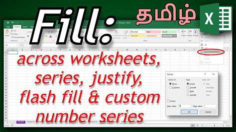 Excel Home Tab Series Across Worksheet And Custom Series Ms Excel Basics Tamil Part 12