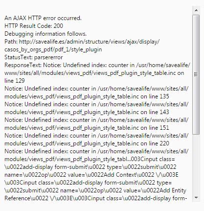 AJAX Error Occurred Drupal Org