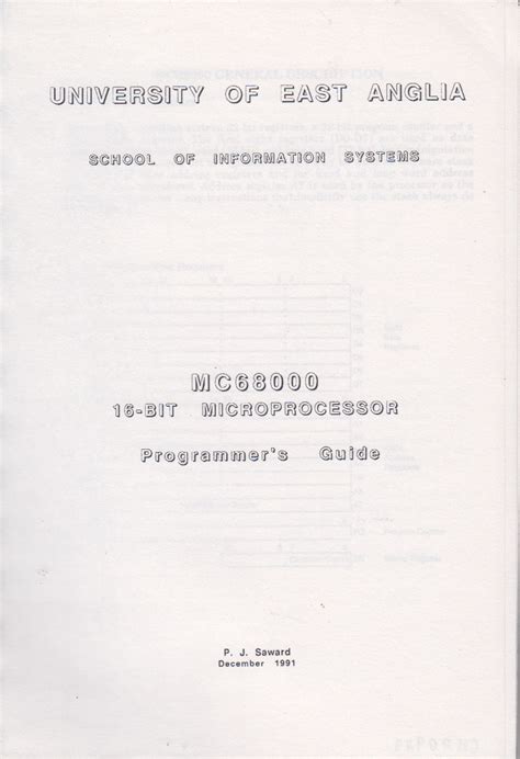 Mc68000 16 Bit Microprocessor Programmers Guide Manual Computing