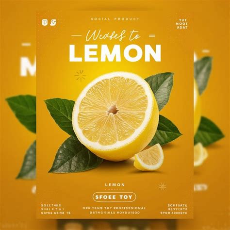 Premium Photo Lemon Post Social Media Design Mockup Generative Ai