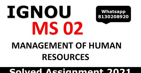ms 02 solved assignment 2021 ignou assignments