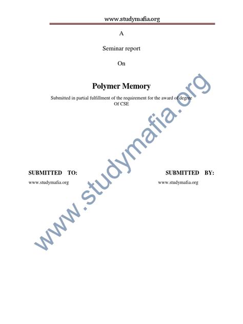 Cse Polymer Memory Report Download Free Pdf Computer Data Storage